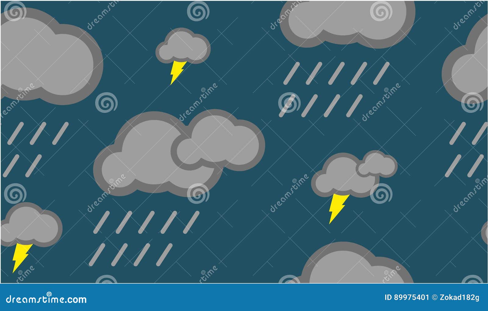 Simple Stormy Sky Seamless Vector Pattern or Seamless Vector Background ...