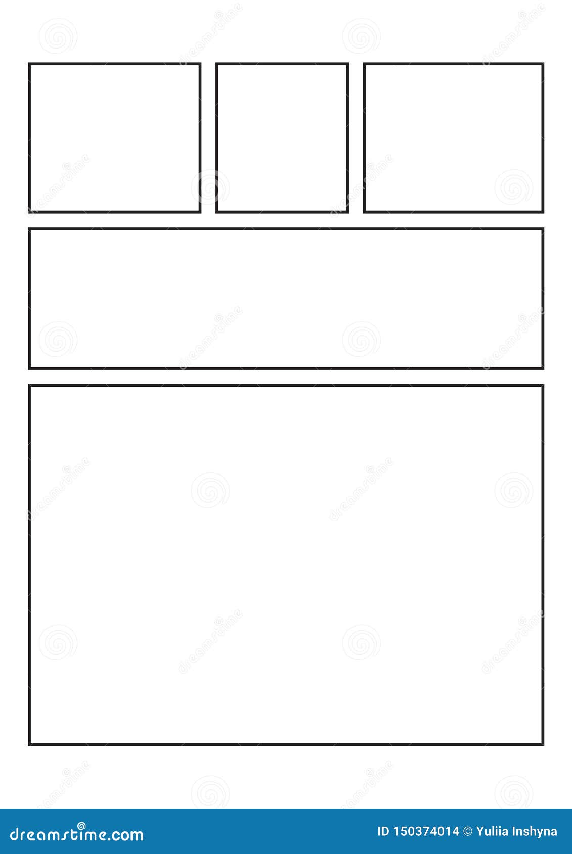 Simple Storyboard Design for Comic Book Stock Vector - Illustration of ...