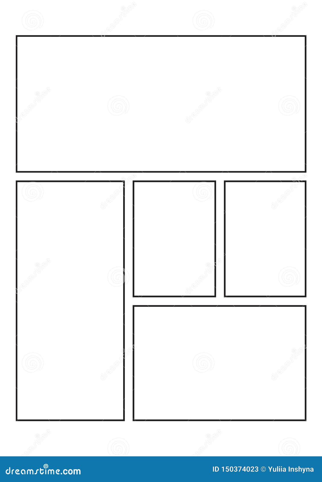 Simple Storyboard Design for Comic Book Stock Vector - Illustration of ...