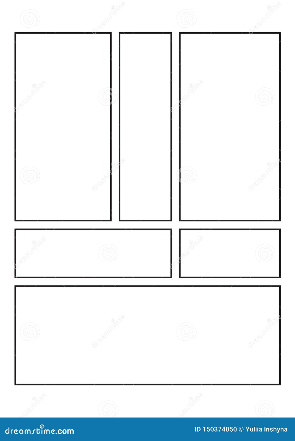 Simple Storyboard Design for Comic Book Stock Vector - Illustration of ...