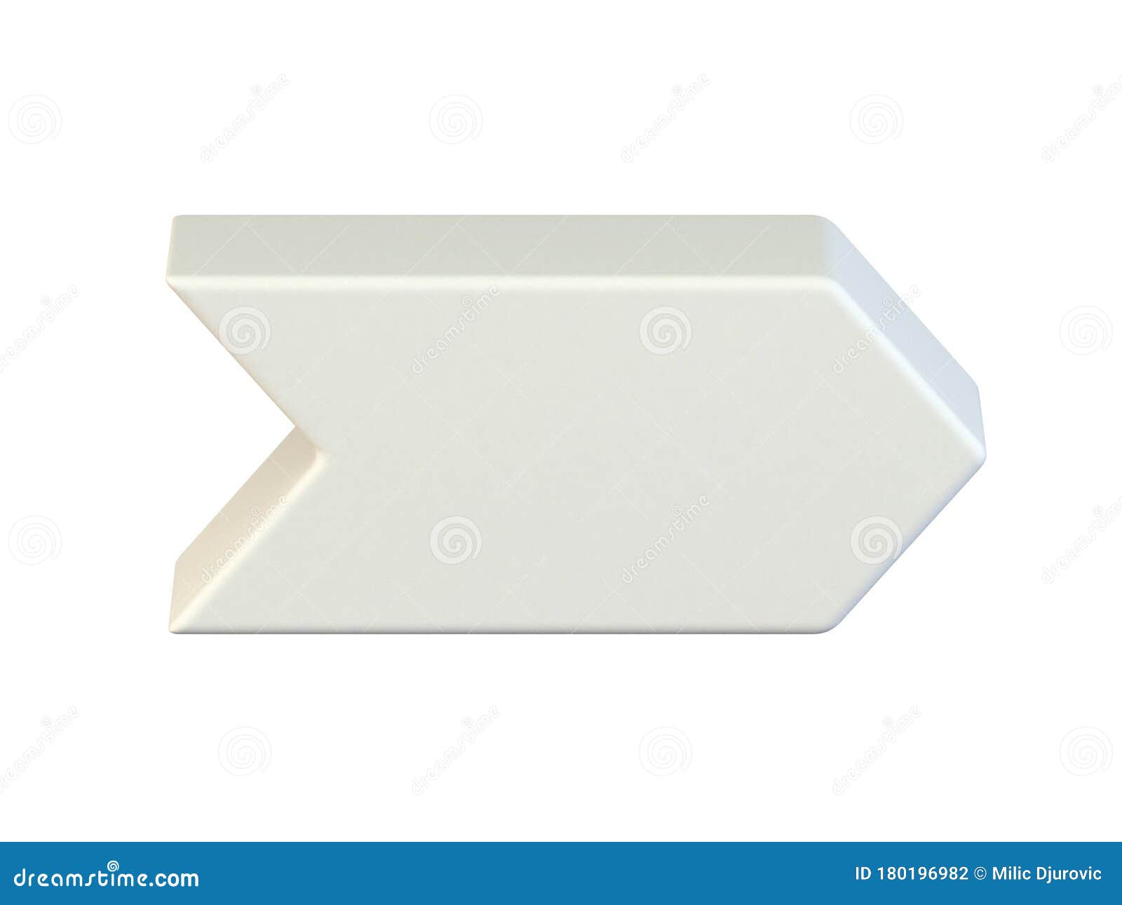 Simple Straight White Right Arrow Icon 3D Stock Illustration ...