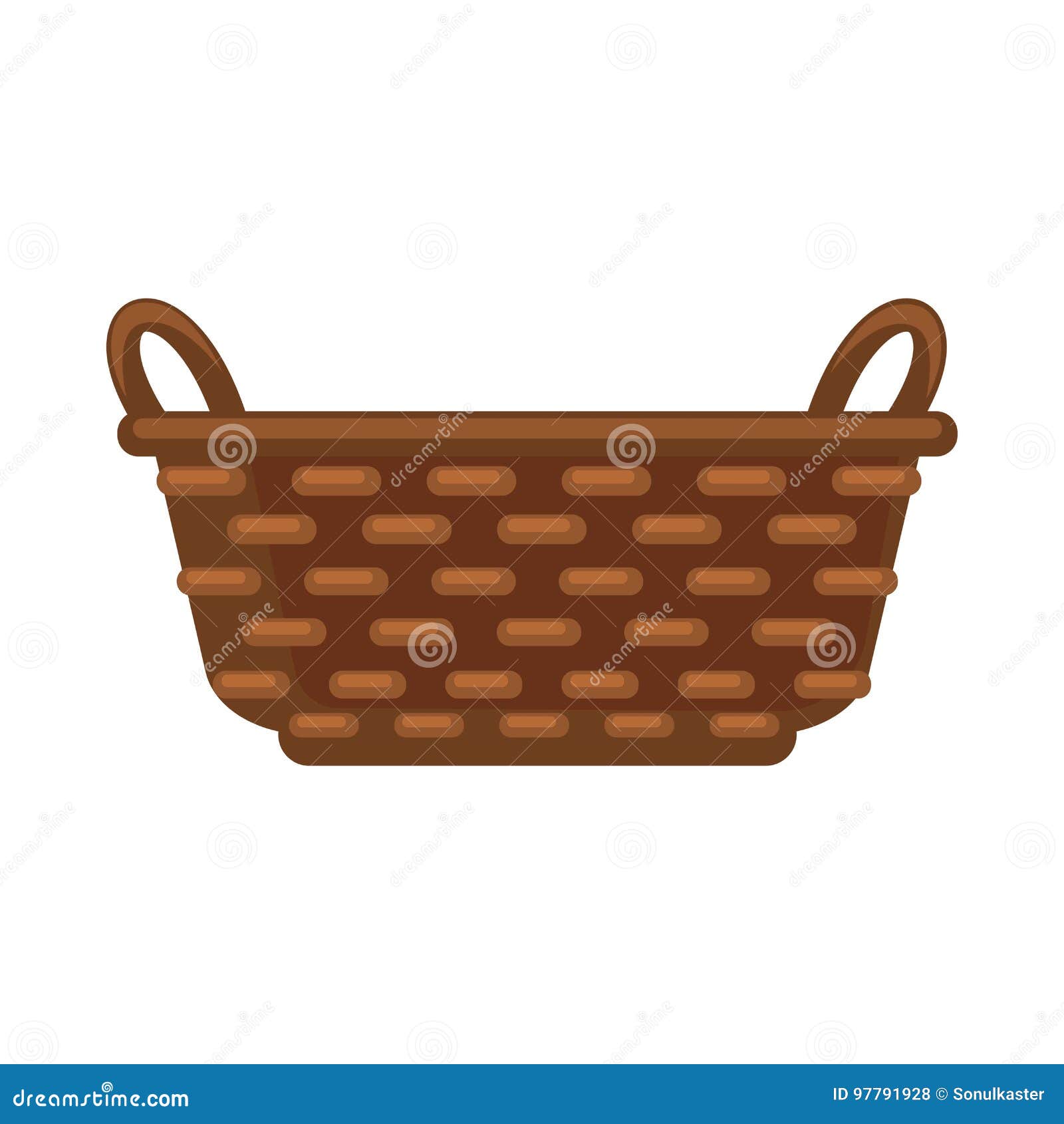 Simple straw basket stock vector. Illustration of dark - 97791928