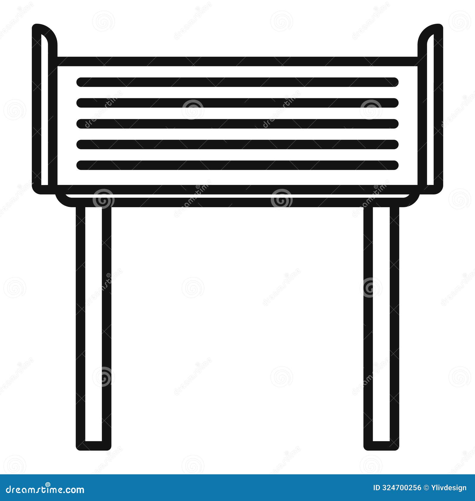 Simple Street Bench Standing on White Background Icon Outline Stock ...