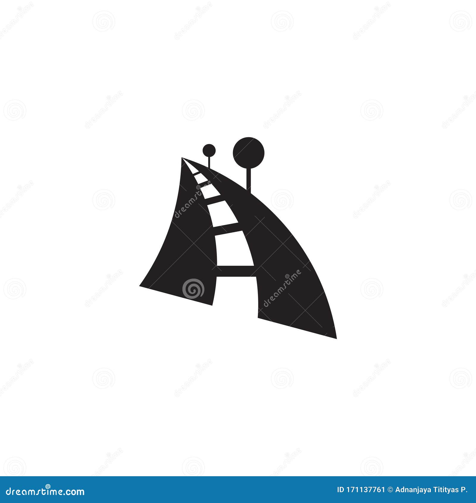 Simple Street Road Tree Symbol Geometric Design Logo Vector Stock ...