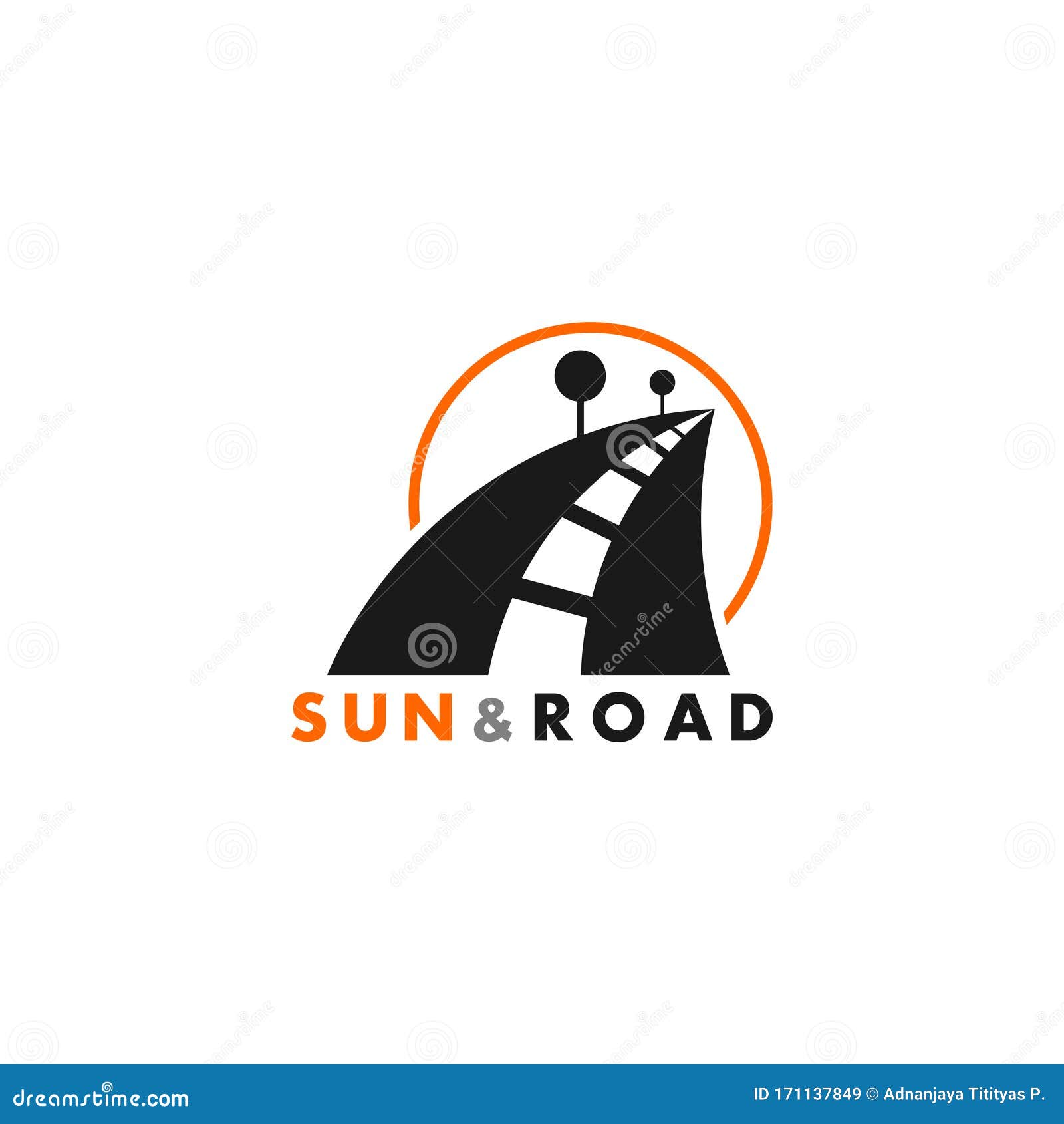 Simple Street Sun Road Tree Symbol Geometric Circle Design Logo Vector ...