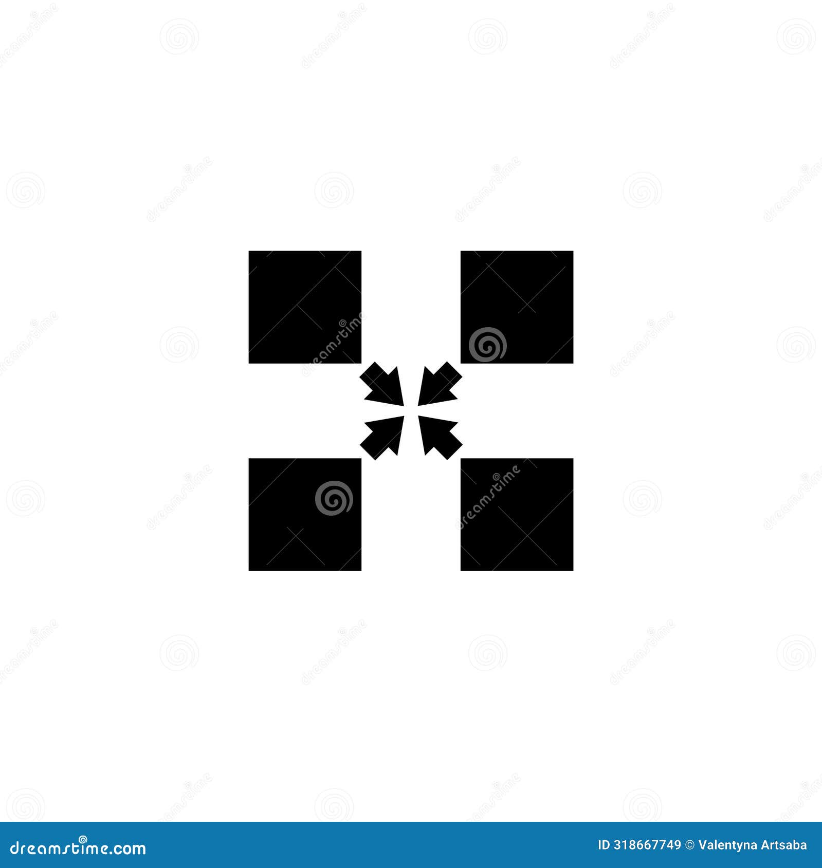 A Simple, Striking Cross-shaped Graphic Design Composed of Four Solid ...