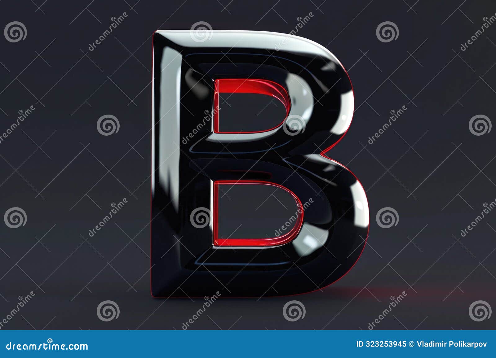 A Simple yet Striking Design Featuring a Black and Red Letter B on a ...