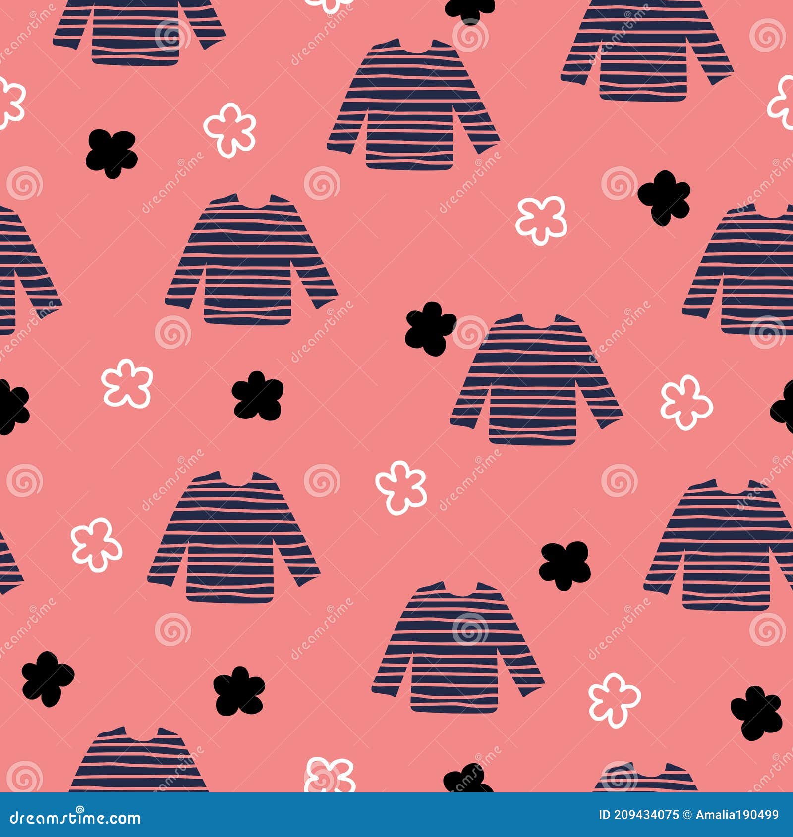 Simple Stripe Clothes Repeat Pattern Design Stock Vector - Illustration ...