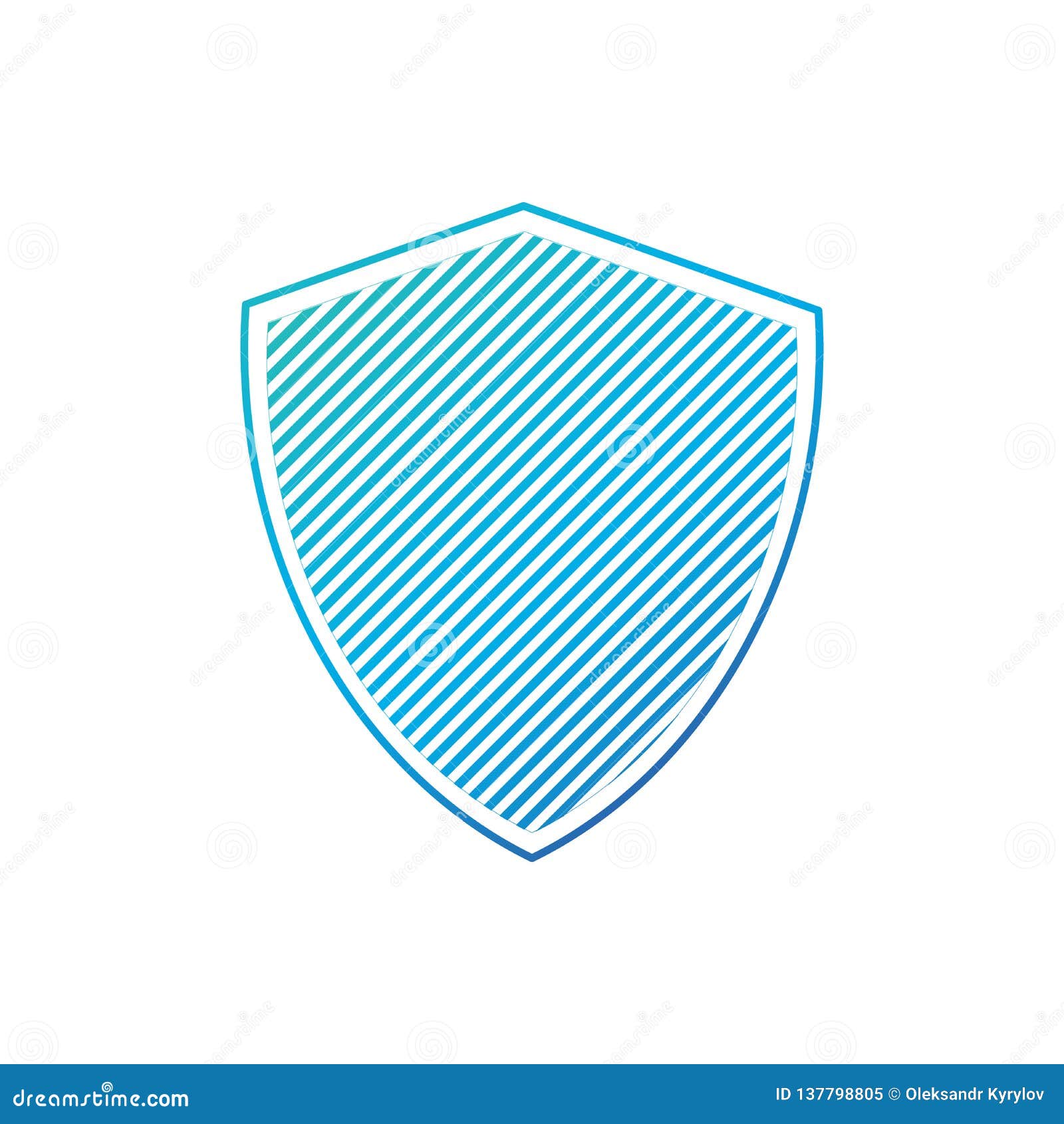 Simple Striped Shield Artwork with Stripes. Vector Illustration ...