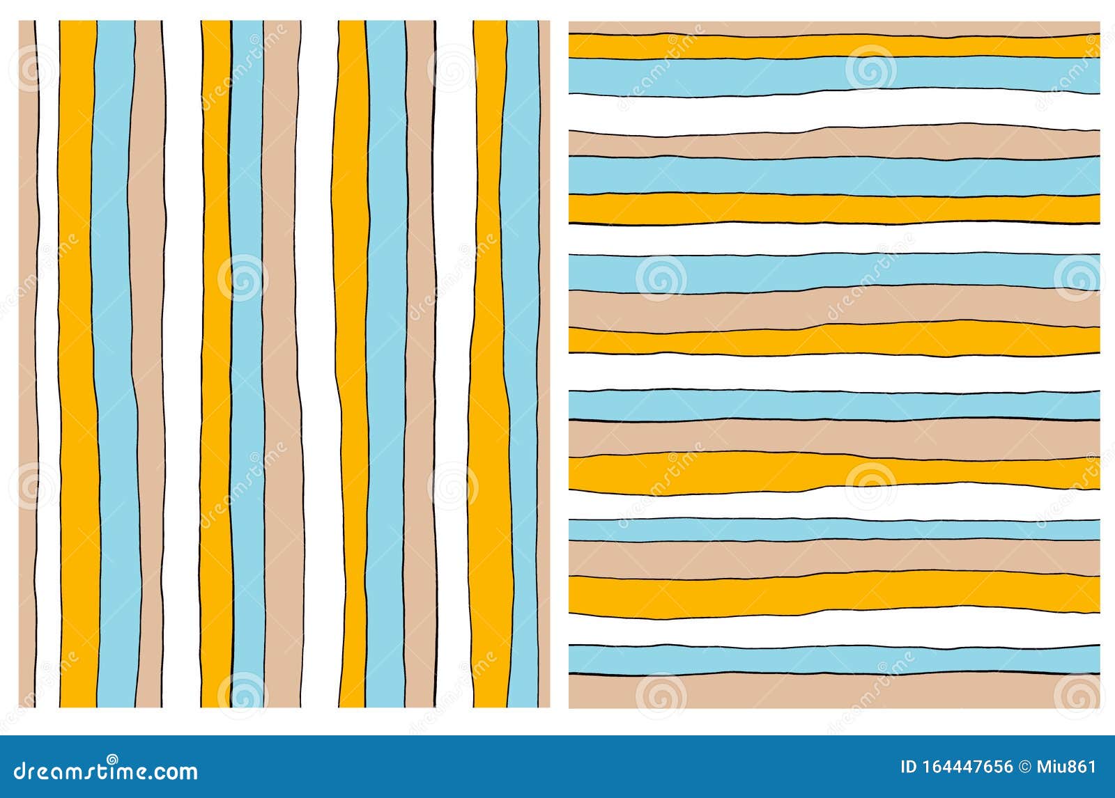 Simple Striped Vector Print. Hand Drawn Irregular Geometric Vector ...