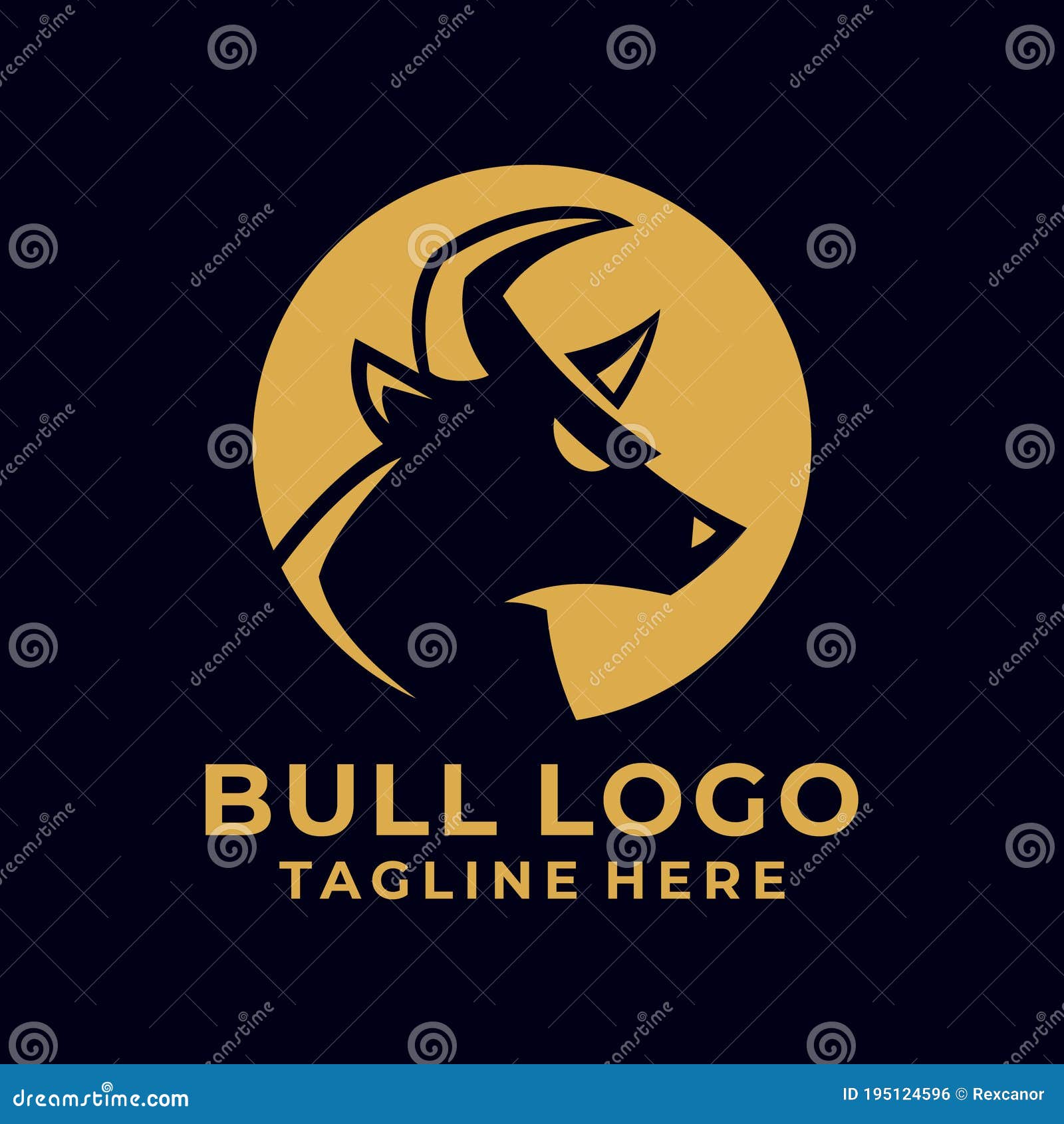 Simple Strong Bull Silhouette Logo Design Stock Vector - Illustration ...