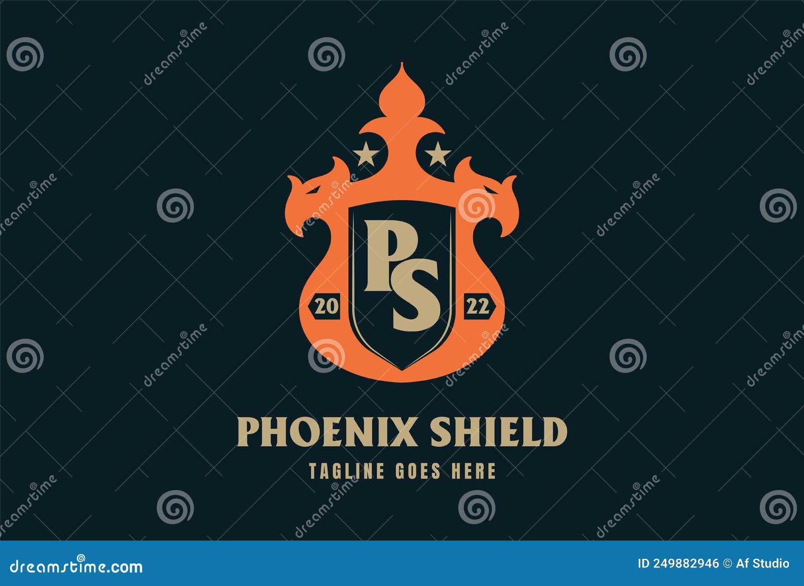 Simple Strong Phoenix Shield Logo Design Inspiration Stock Vector ...