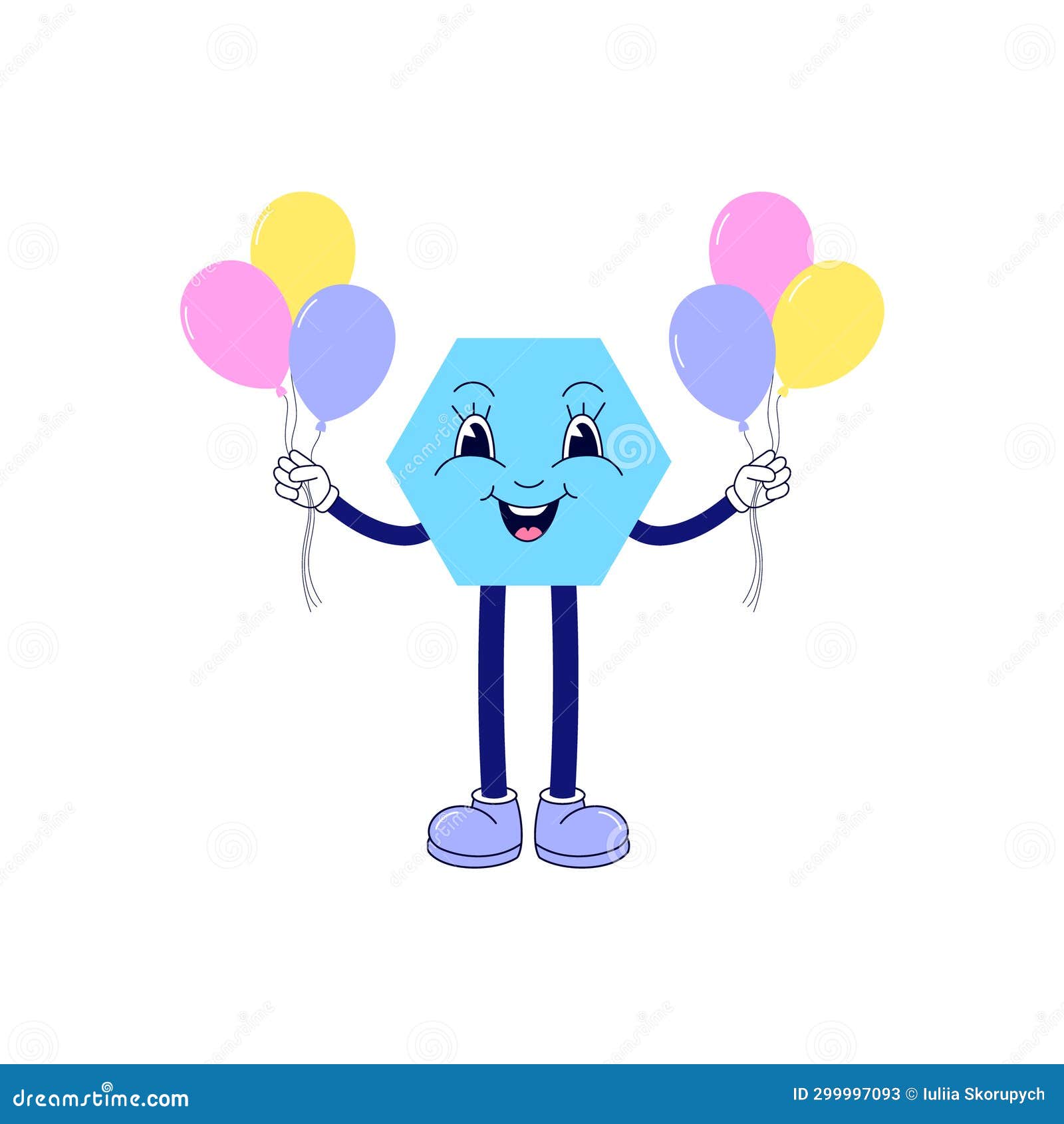Simple Style Cartoon Polygon with a Bunch of Balloons Stock ...