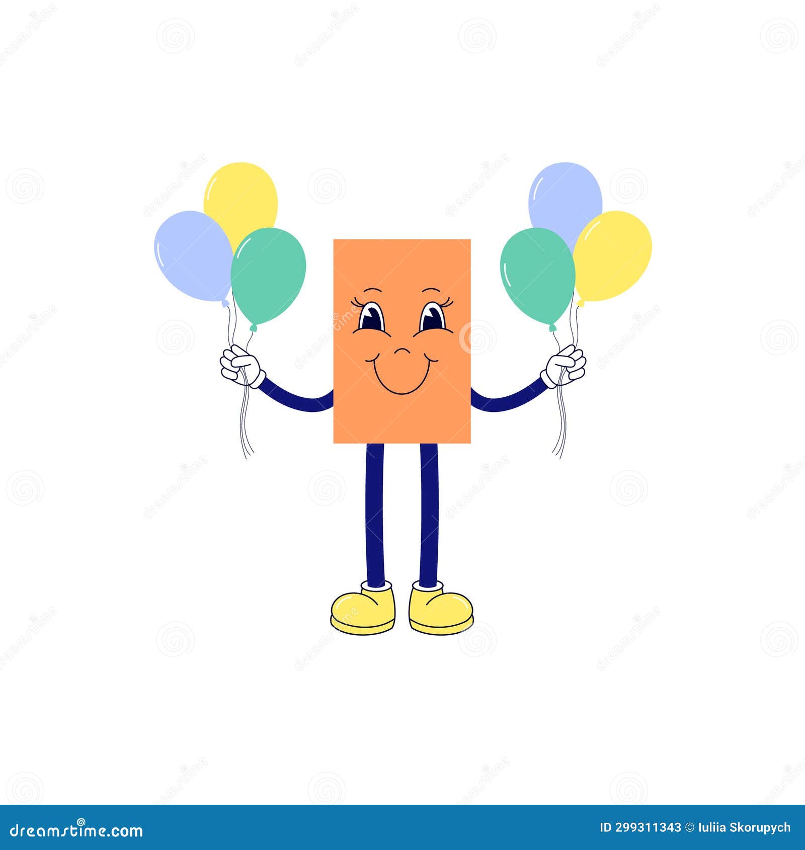 Simple Style Cartoon Rectangle with a Bunch of Balloons Stock ...