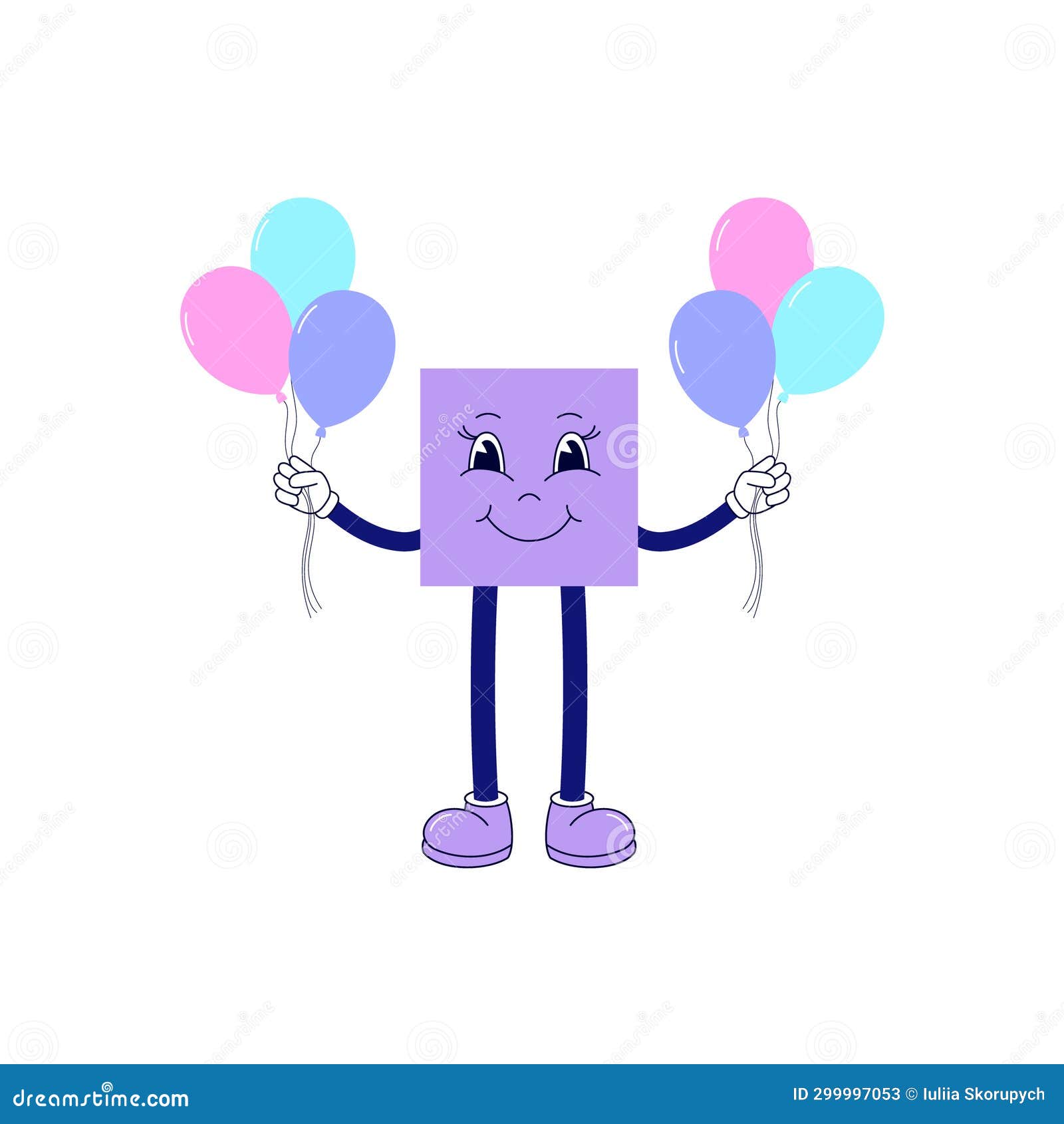 Simple Style Cartoon Square with a Bunch of Balloons Stock Illustration ...