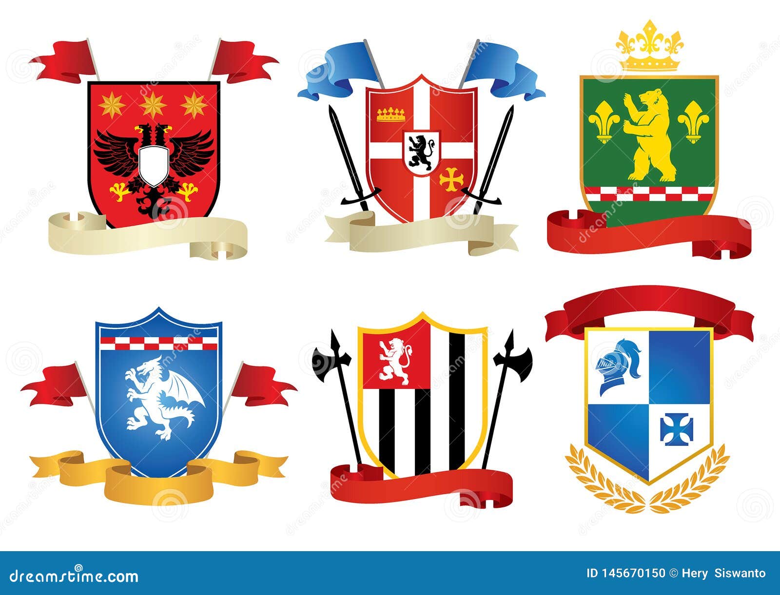 Simple style heraldic set stock vector. Illustration of heraldry ...