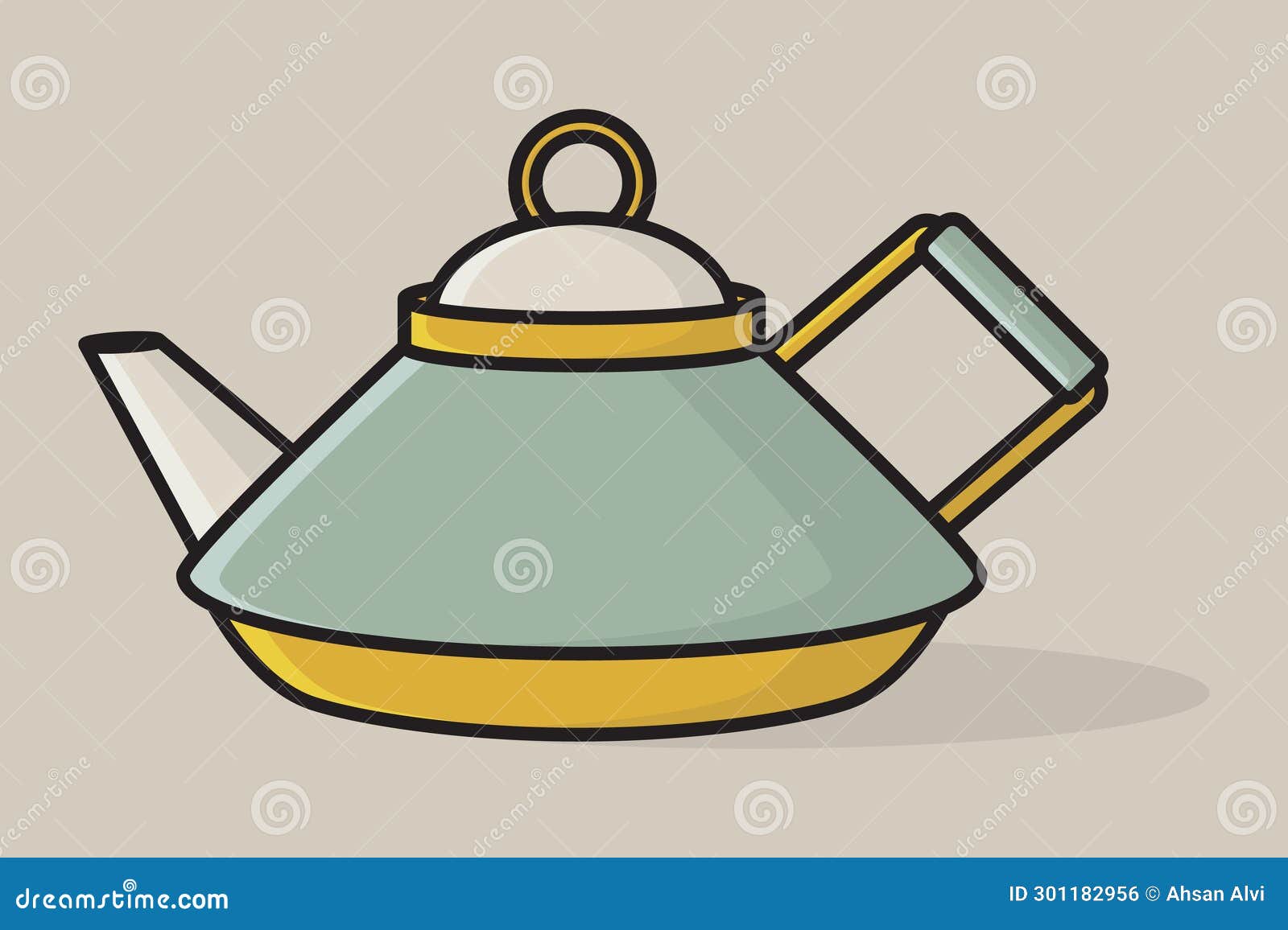 Simple Style Kettle Vector Illustration. Kitchen Interior Object Icon ...