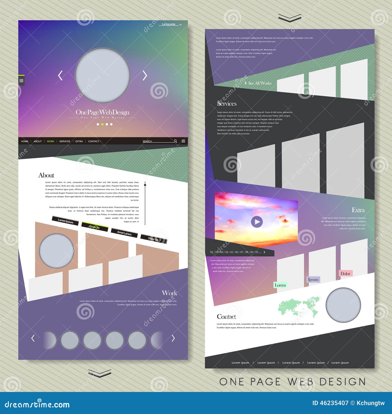 Simple Style One Page Website Design Stock Vector - Illustration of ...