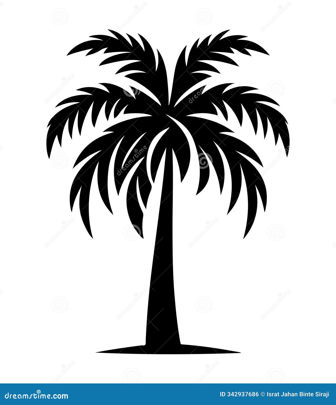 Simple Style Palm Tree Silhouette Stock Illustration - Illustration of ...