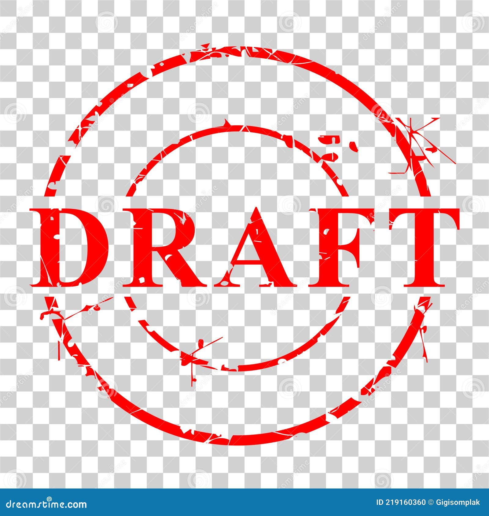 Vector Simple Style Red Circle Rubber Stamp, Draft, at at Tranparent ...