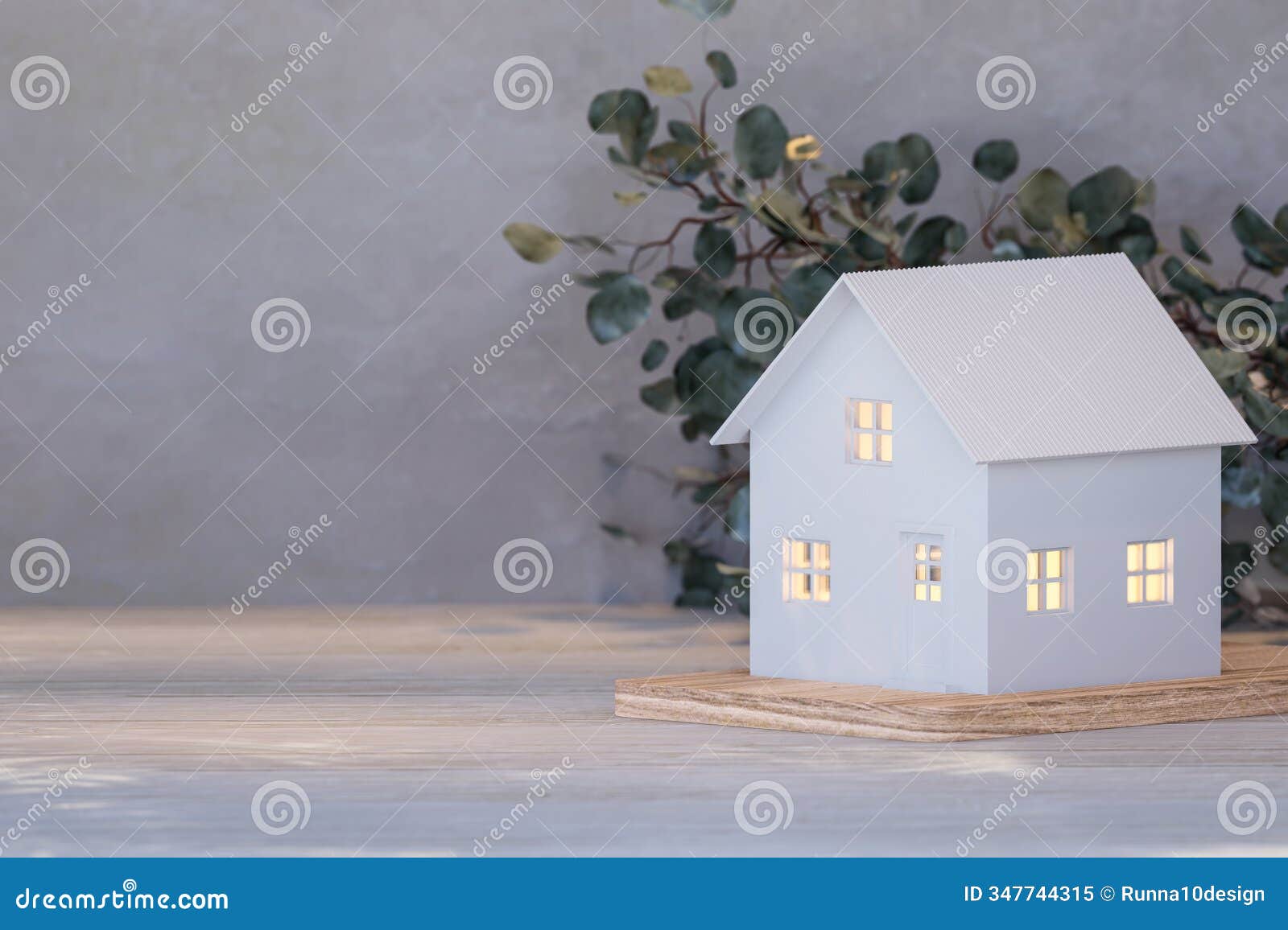 Simple Style White Tiny House Architecture Model on Table Top with ...