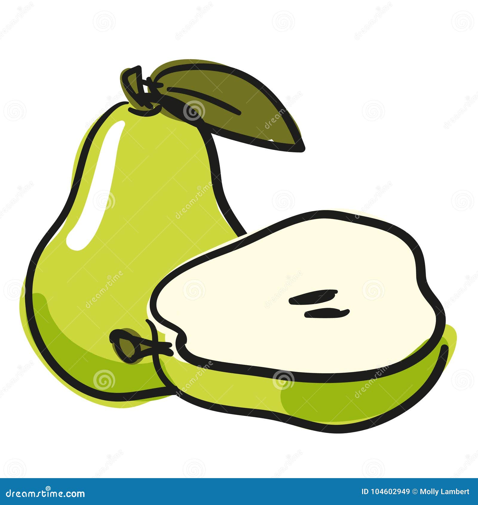Ripe Pear Hand Drawn Vector Illustration Stock Vector - Illustration of ...