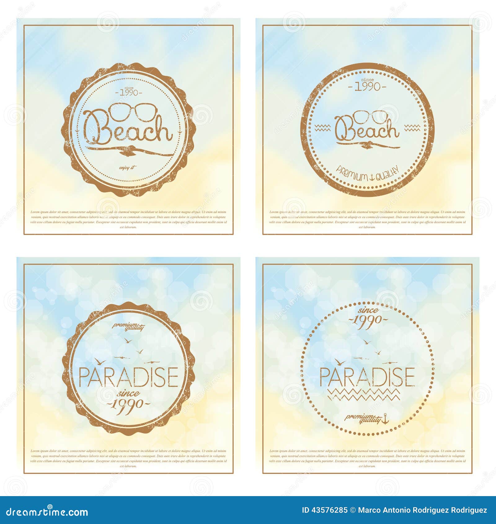 Simple Stylish Color Beach Related Label Stock Illustration ...