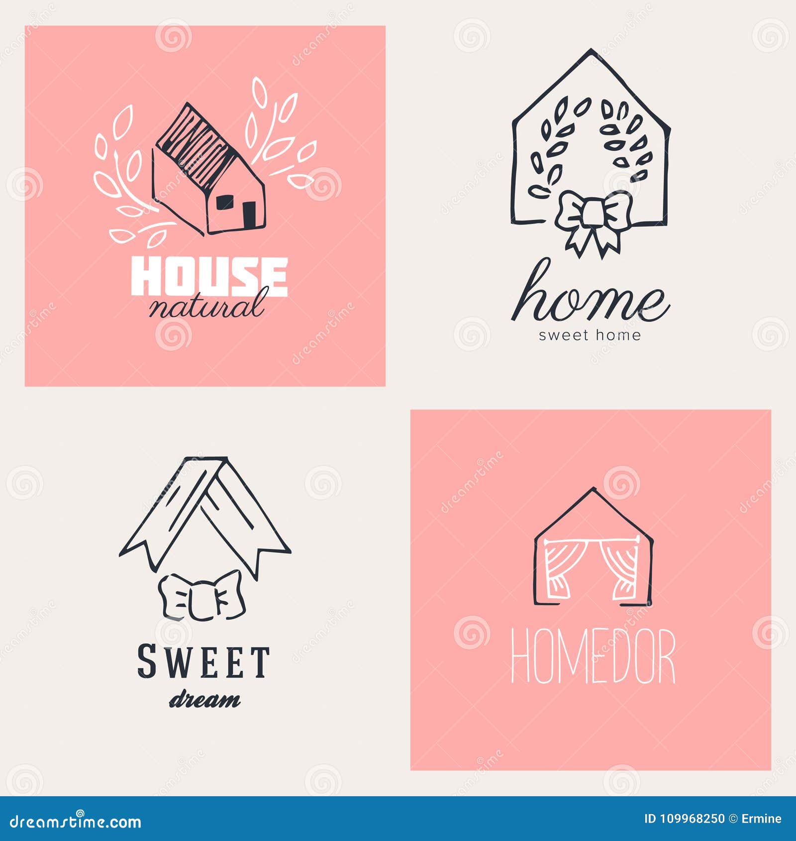 Simple and Stylish Modern Logos and Illustrations, Vector Hand D Stock ...