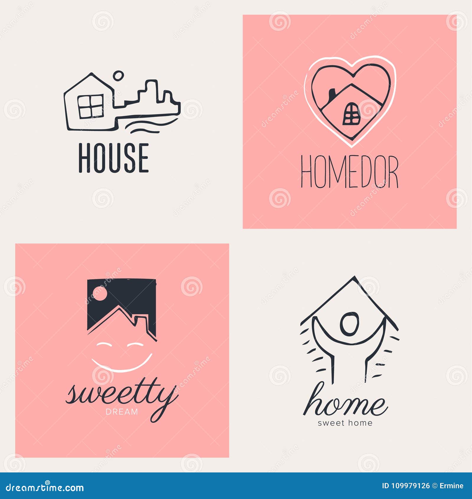 Simple and Stylish Modern Logos and Illustrations, Vector Hand D Stock ...