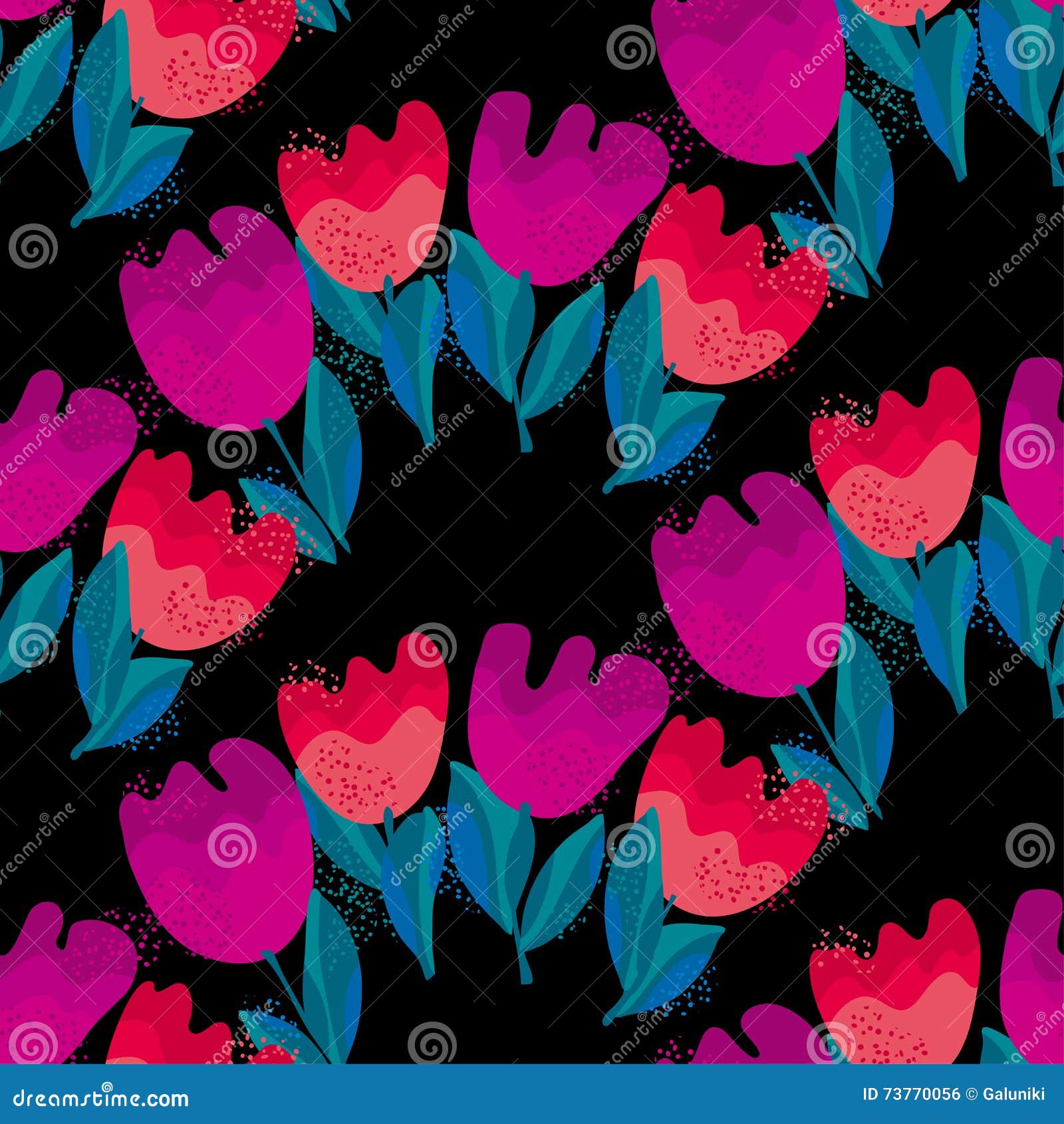 Simple Stylish Tulip Flower Seamless, Pattern. V Stock Vector ...