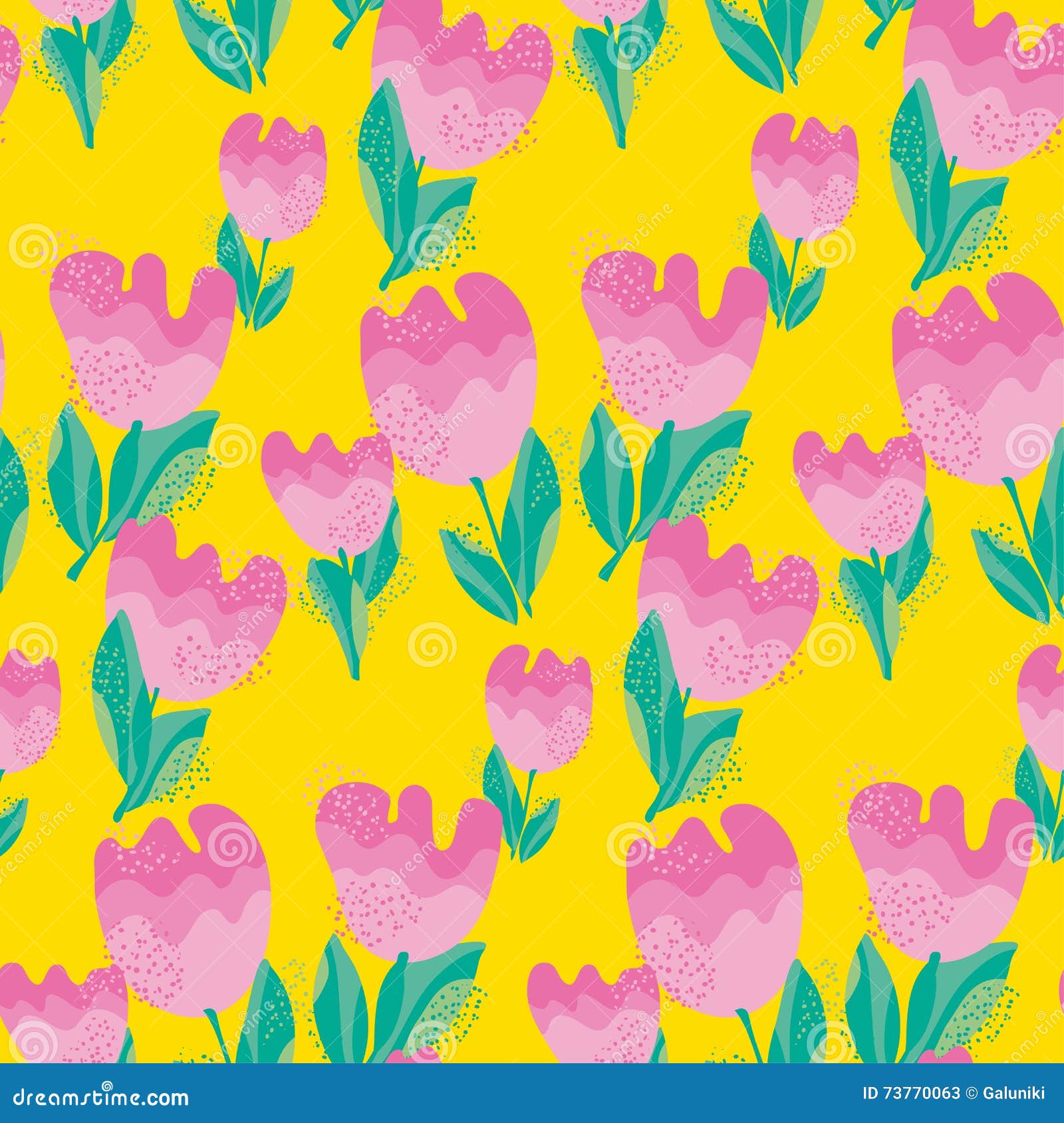 Simple Stylish Tulip Flower Seamless, Pattern. V Stock Vector ...