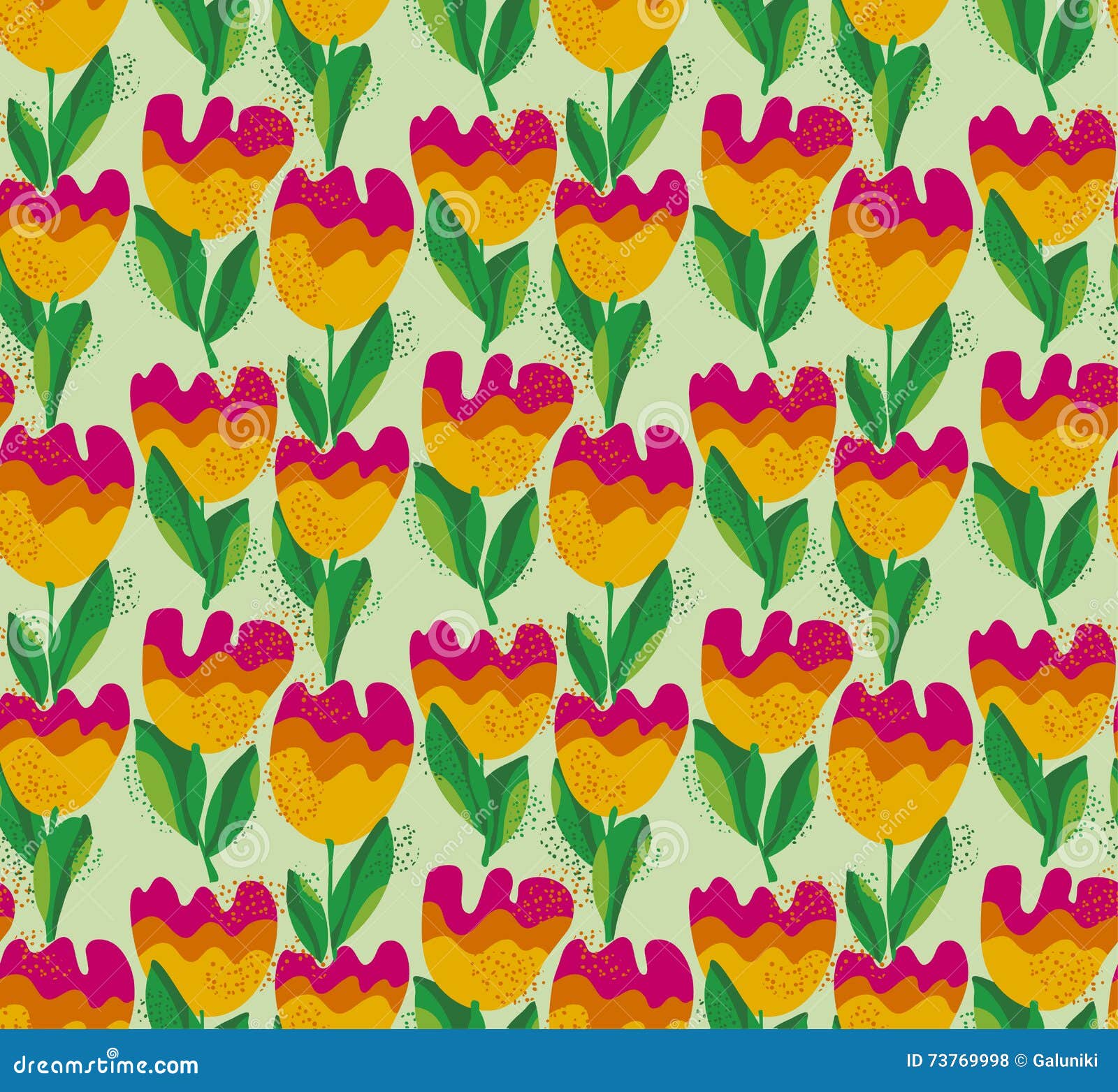 Simple Stylish Tulip Flower Seamless, Pattern. Stock Vector ...