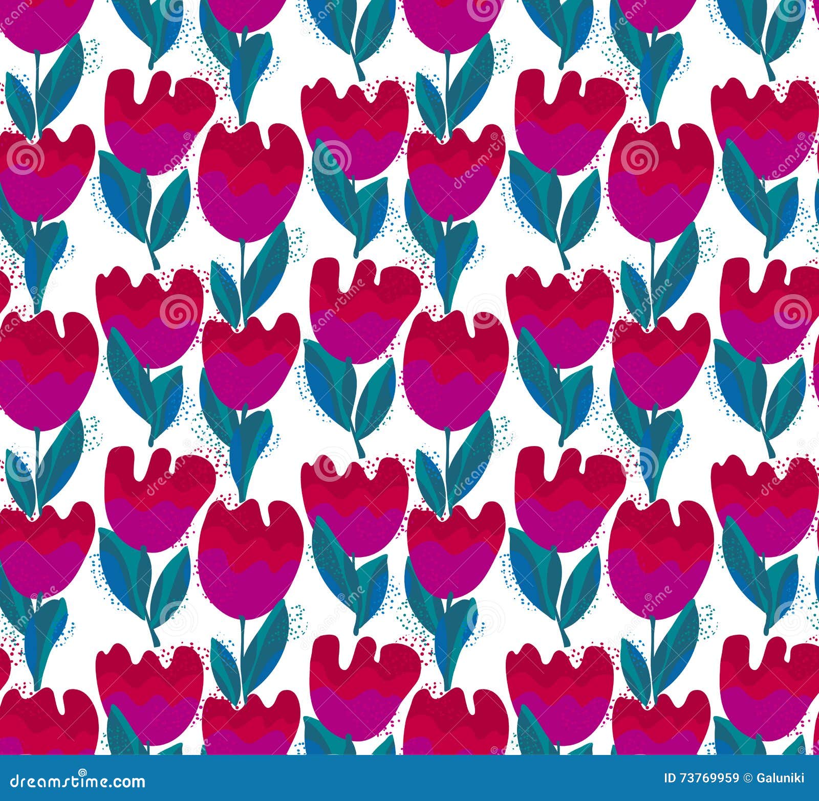 Simple Stylish Tulip Flower Seamless, Pattern. Stock Vector ...