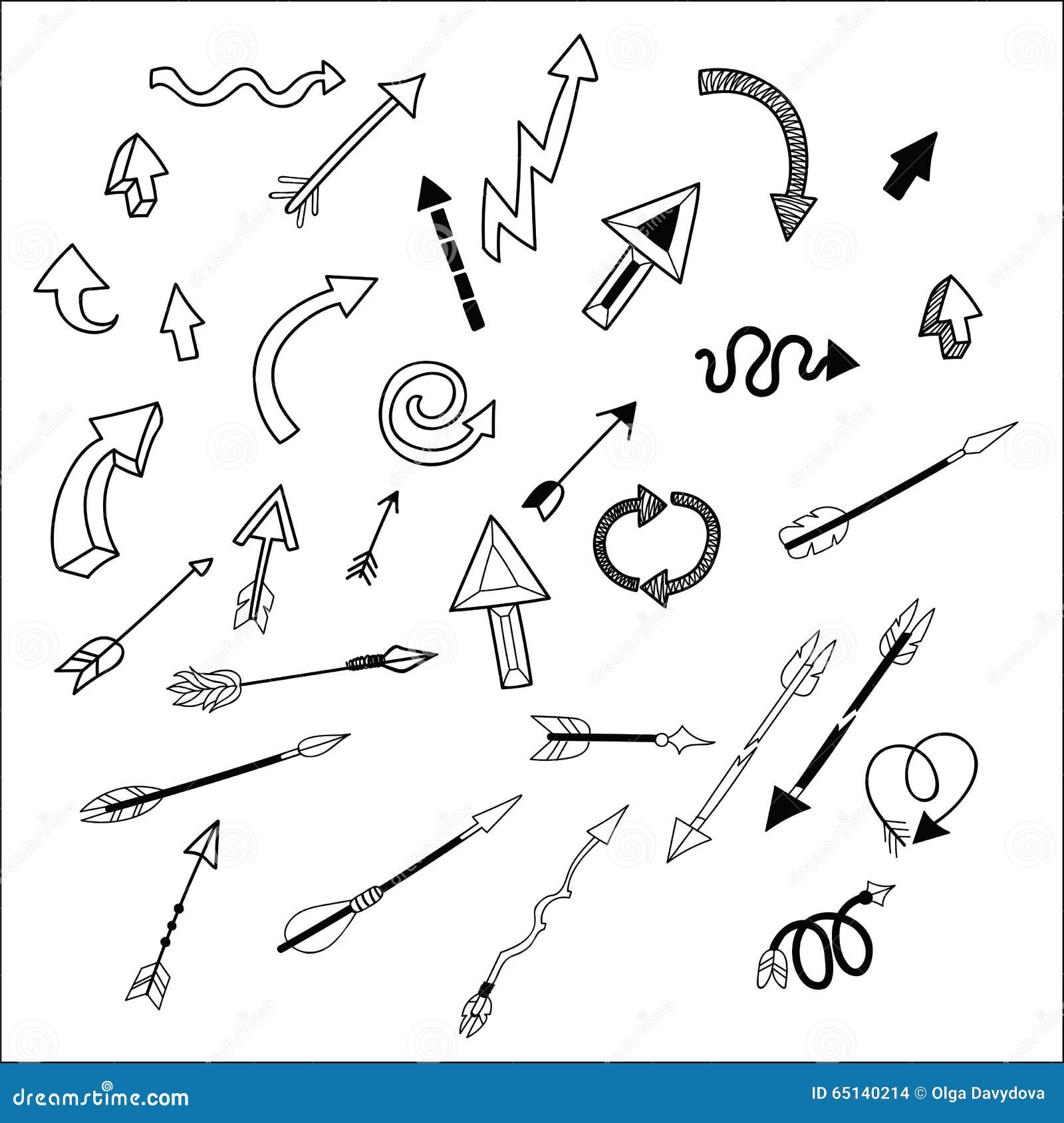 Simple and Stylish Vector Hand Drawn Arrows. Stock Vector ...