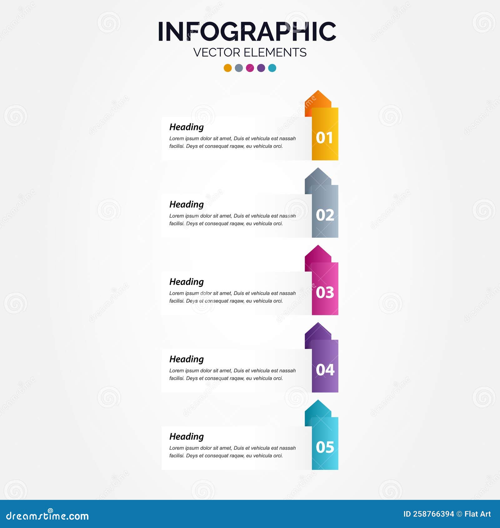 Simple Stylish 5 Vertical Infographic Template Stock Vector ...
