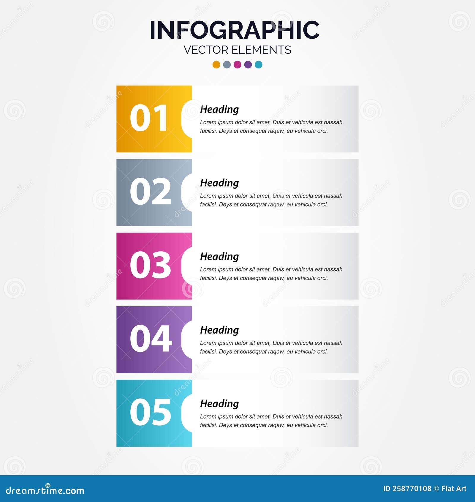 Simple Stylish 5 Vertical Infographic Template Stock Vector ...