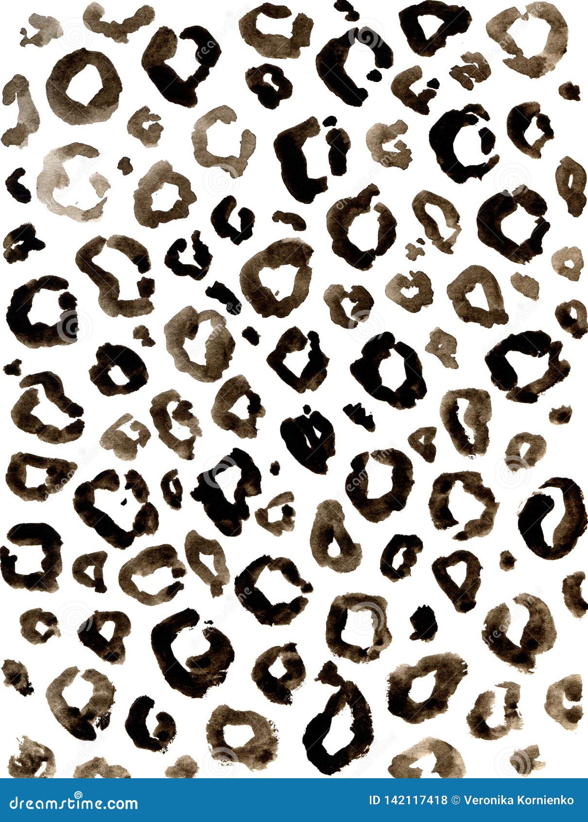Watercolor Brown Leopard Print Pattern Stock Vector - Illustration of ...