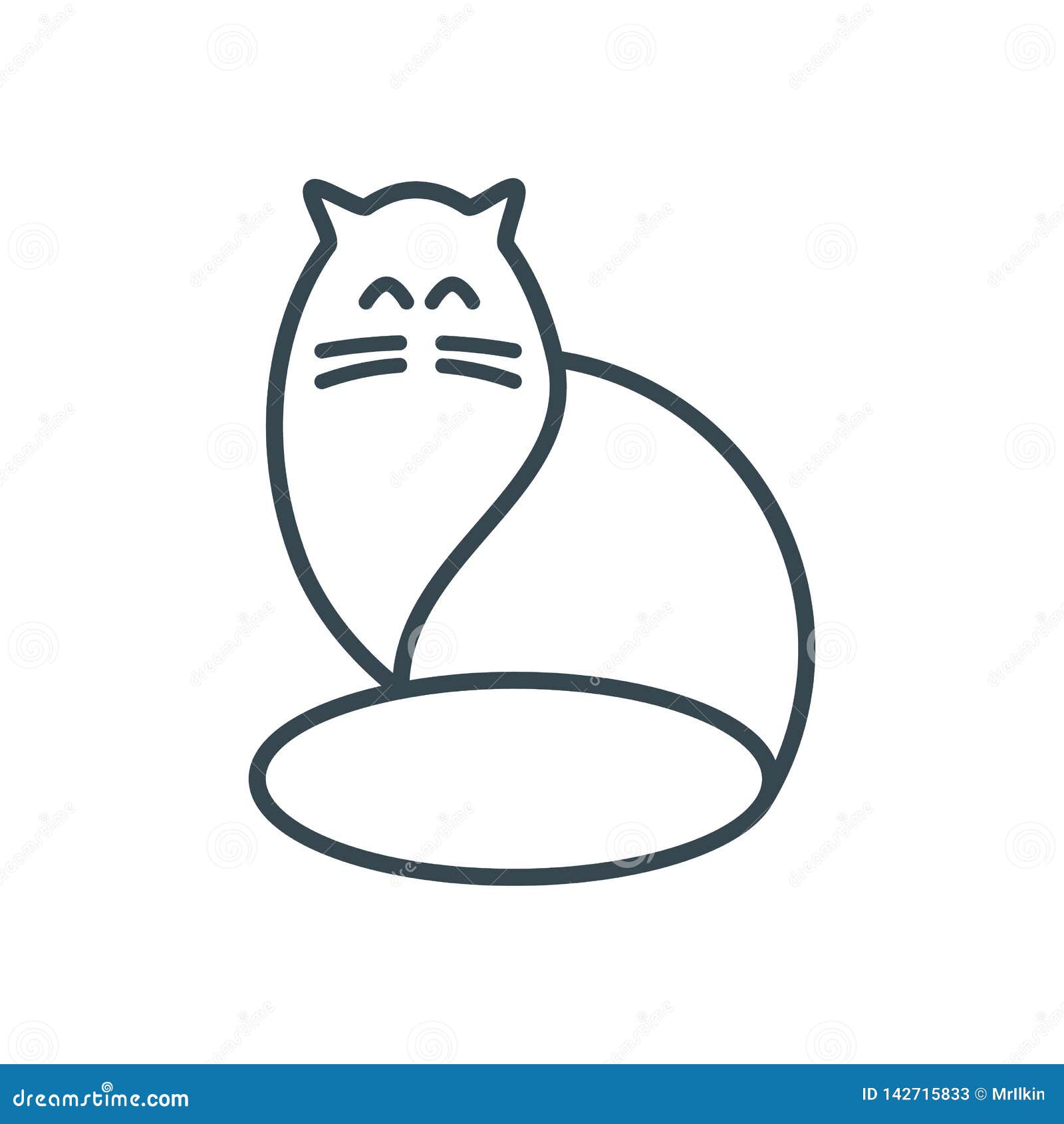 Simple Stylized Cat of Geometric Circles and Lines. Abstract Logo Stock ...