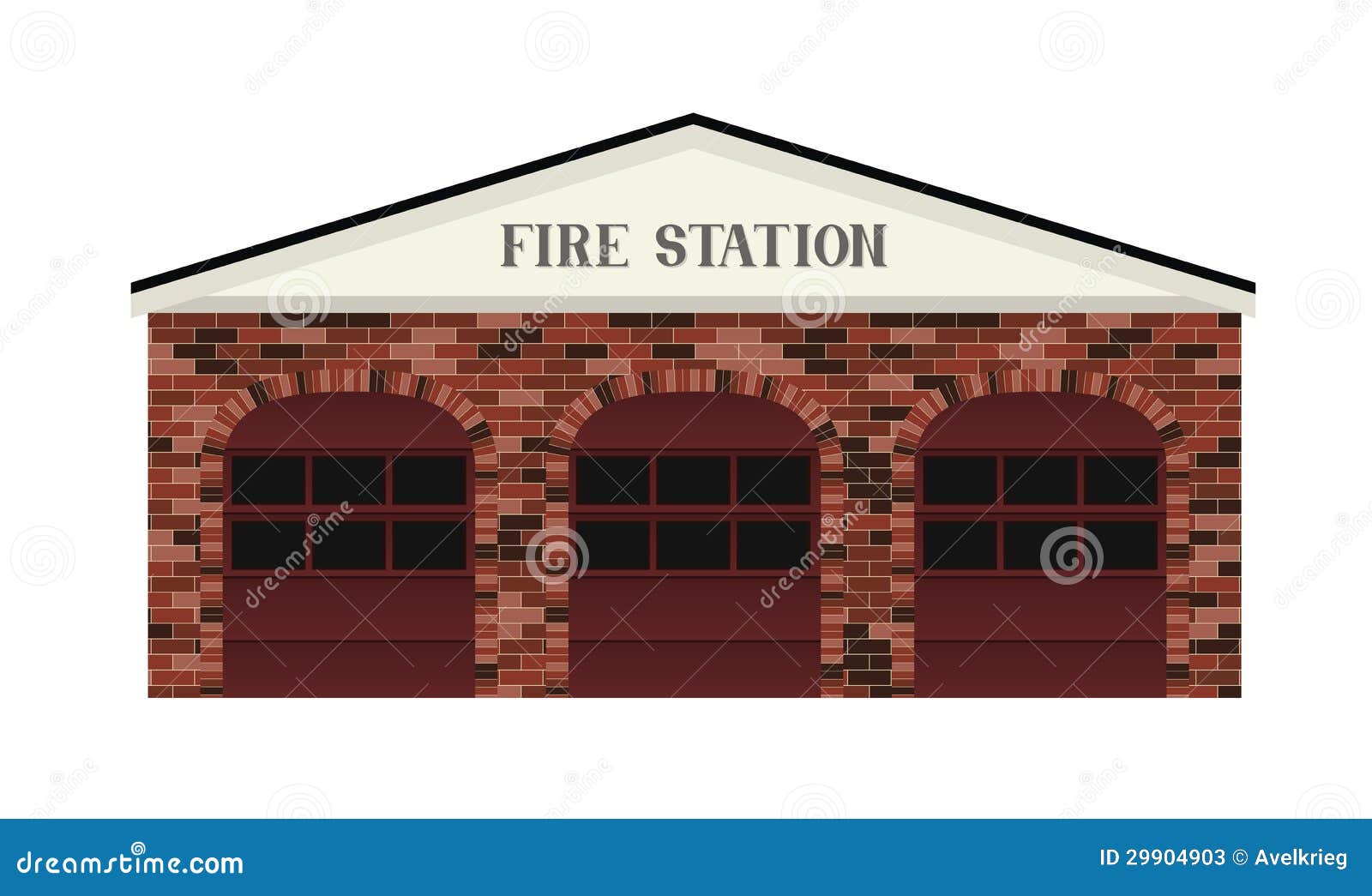 Fire Station Emergency Concept. Panoramic Background With Fire Station ...