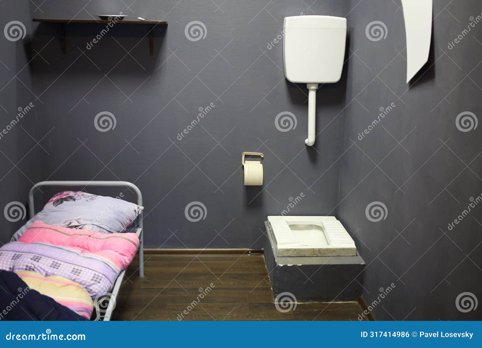 Simple Stylized Interior of a Prison Cell with a Stock Photo - Image of ...