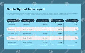 Simple Stylized Table Layout - Blue Version Stock Vector - Illustration ...
