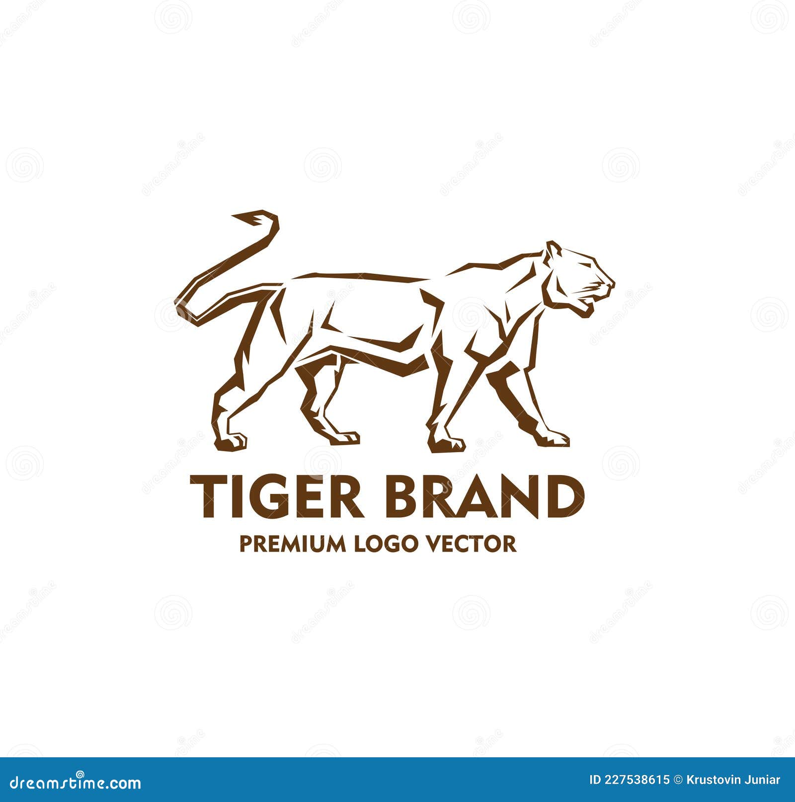 Simple and Stylized Tiger Standing Logo Vector Stock Vector ...