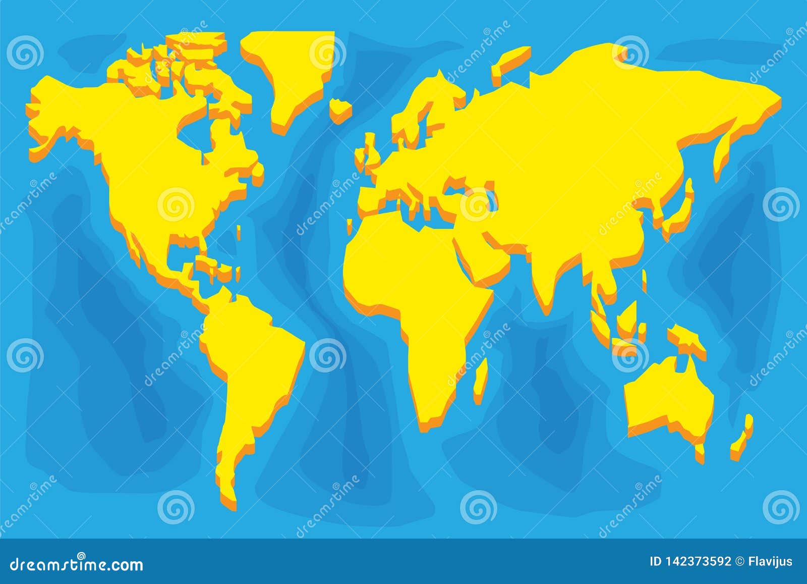 Simple Stylized World Map Silhouette Stock Vector - Illustration of ...