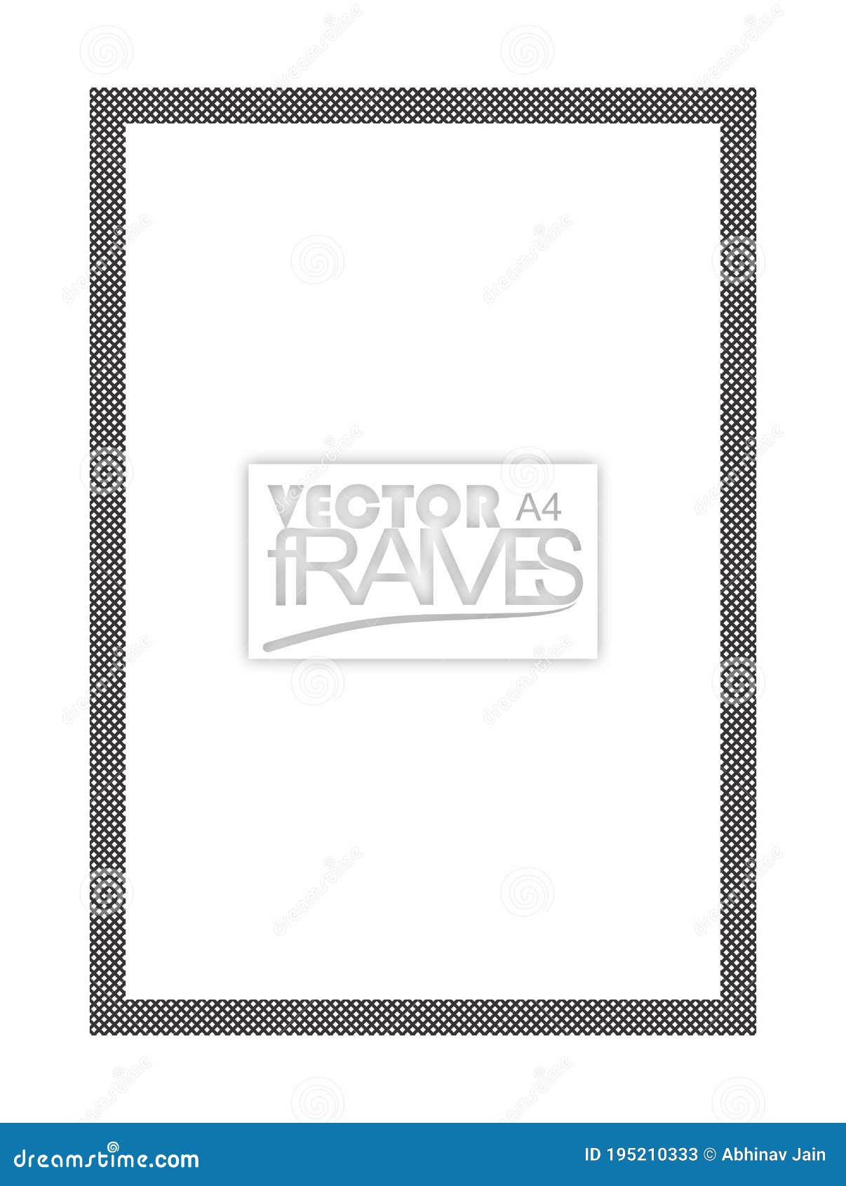 Black and White Vector Frames. A4 Size Frames. Rectangular Frame in ...