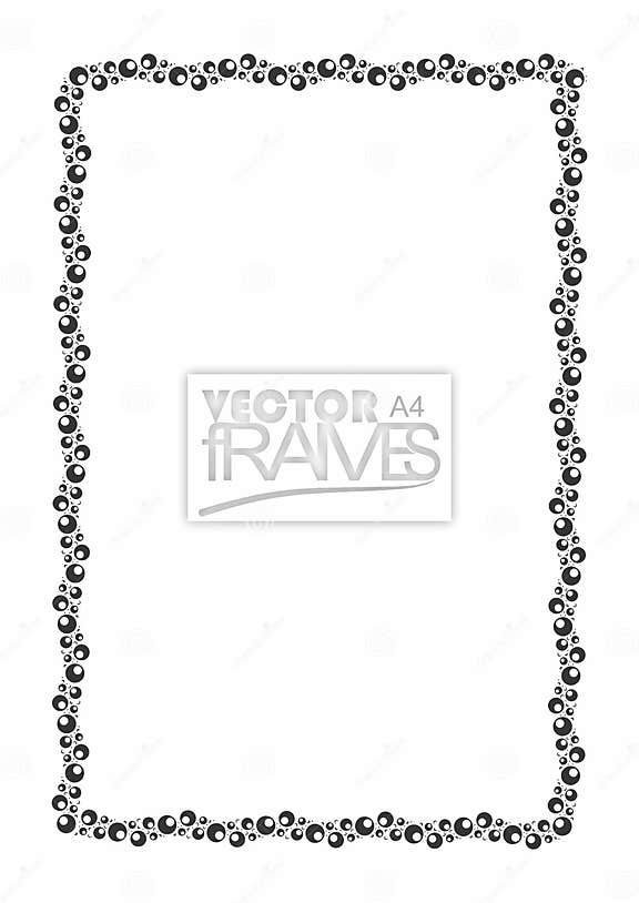 Black and White Vector Frames. A4 Size Frames. Rectangular Frame in ...