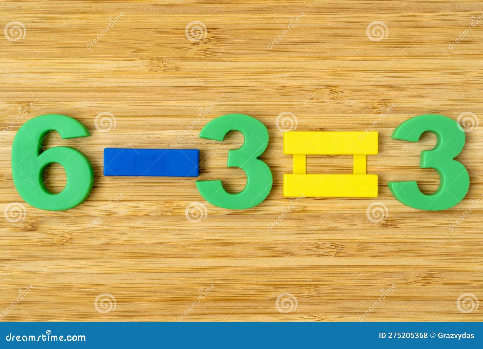 Simple Subtraction Formula with Colorful Numbers Stock Photo - Image of ...