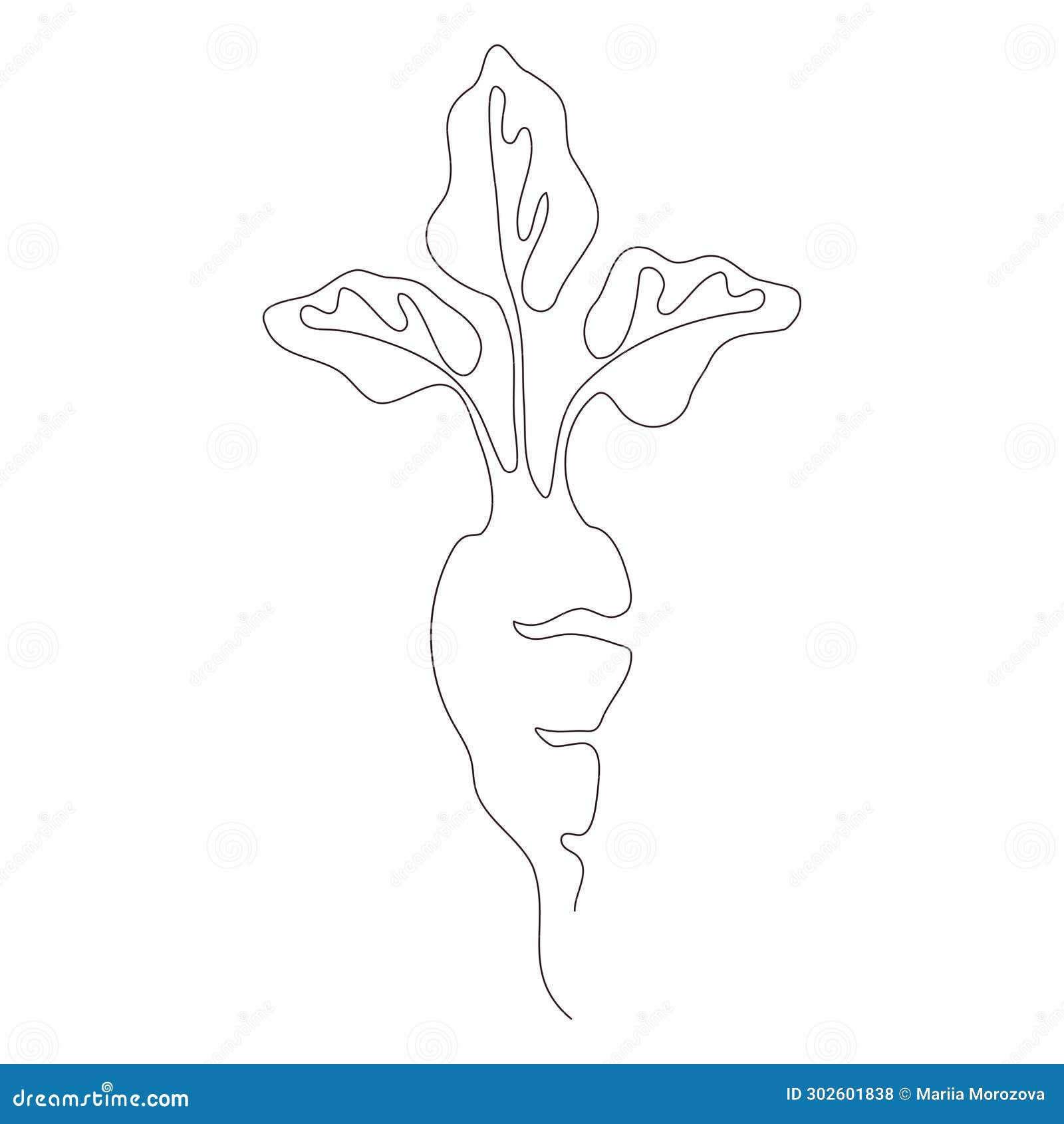 Simple Sugar Beet Design in Continuous Line Art Drawing Style. Vector ...