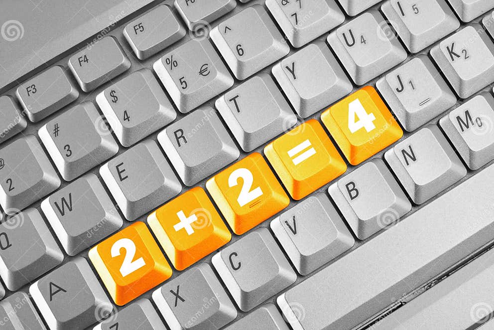 Simple Sum on the Computer Keyboard Stock Photo - Image of work ...