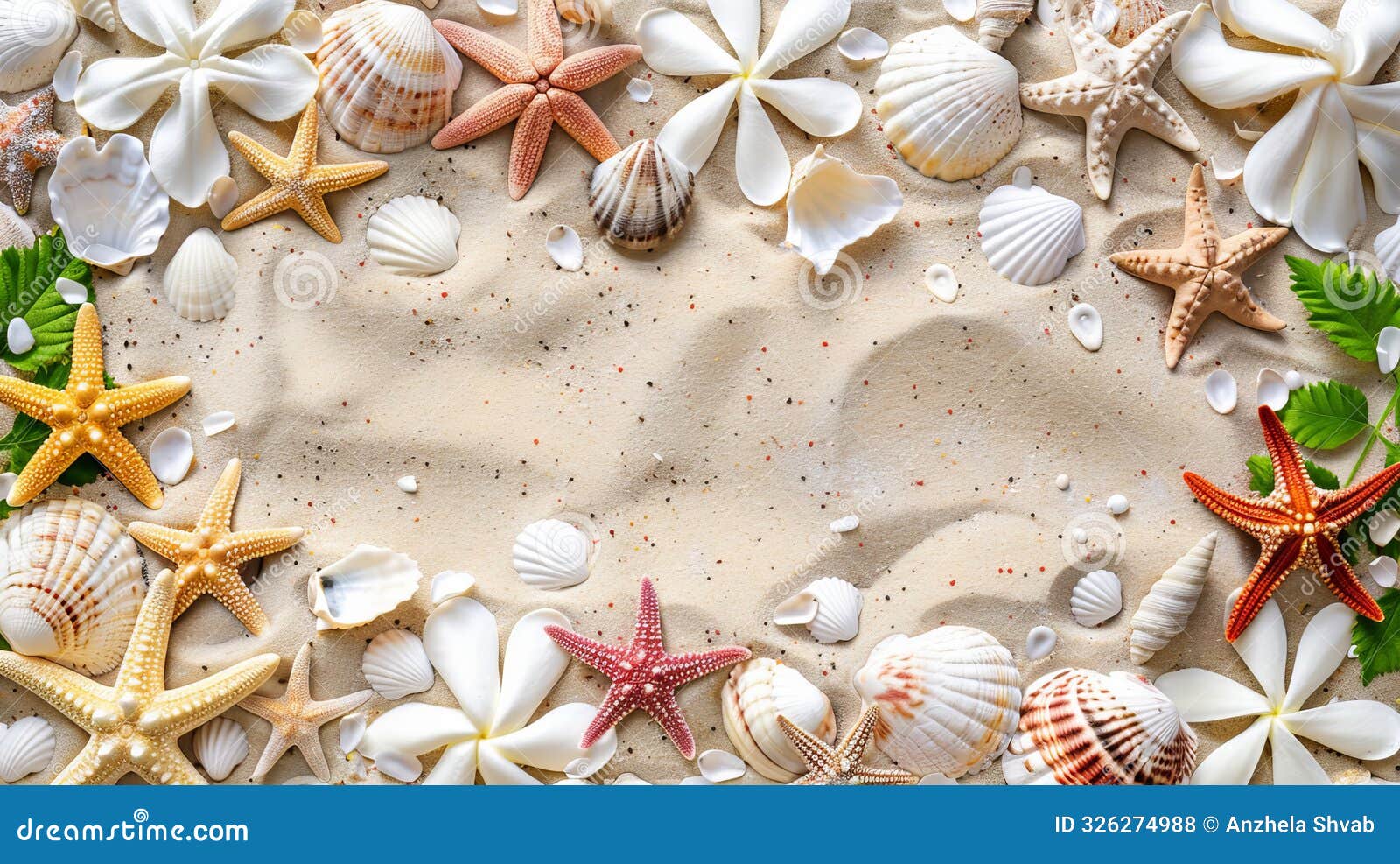 Simple Summer Background with Sand, Shells, and Serene Empty Space for ...