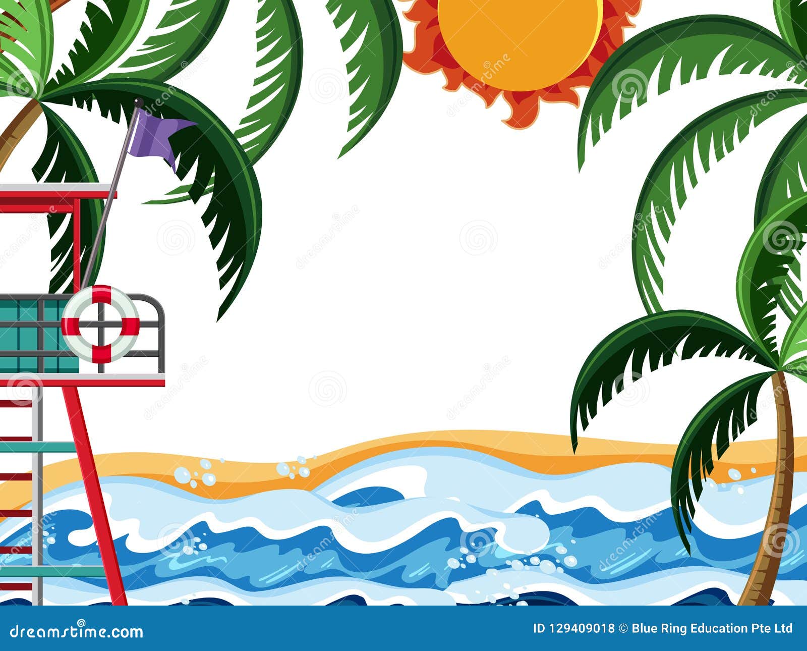 Simple Summer Beach Template Stock Vector - Illustration of concept ...